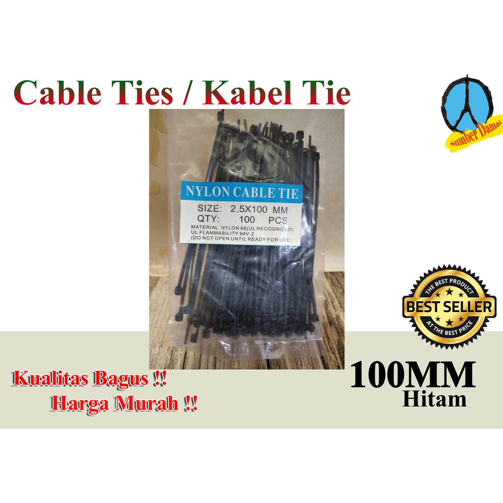 Jual Kabel Ties / Cable Tie Hitam 100MM | Shopee Indonesia