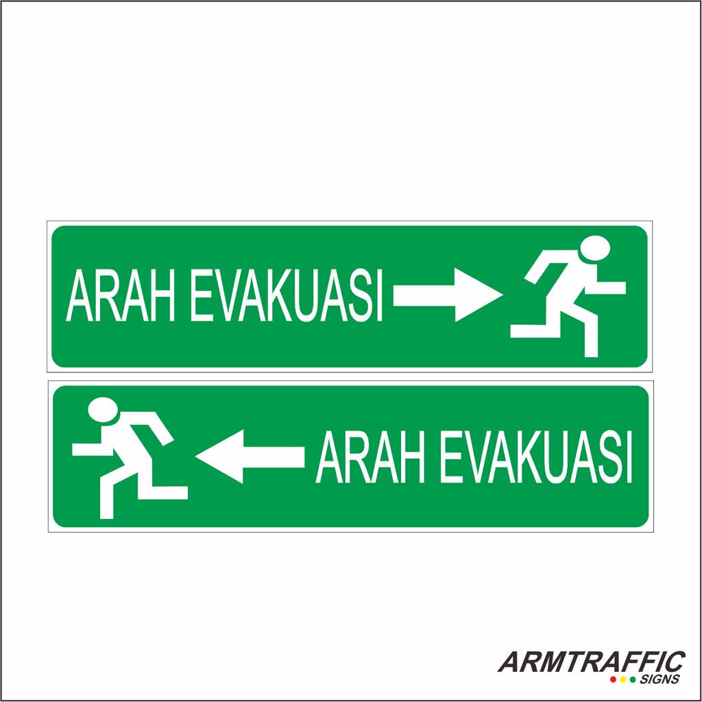 Jual RAMBU RAMBU / SIGN ARAH EVAKUASI 15 X 60CM | Shopee Indonesia