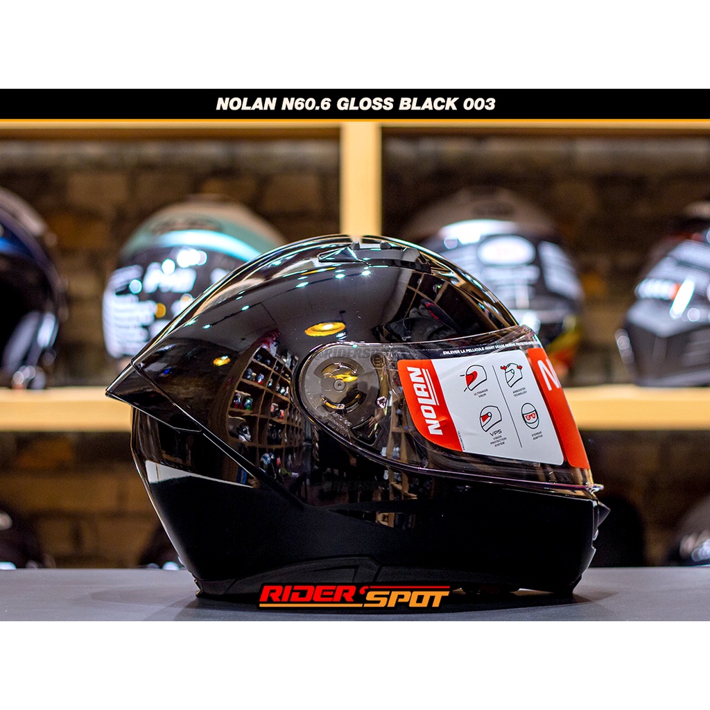 Jual Helm Motor Nolan N60.6 Classic Gloss Black 3 Nolan n606 n60-6 italy Full Face Helmet ...