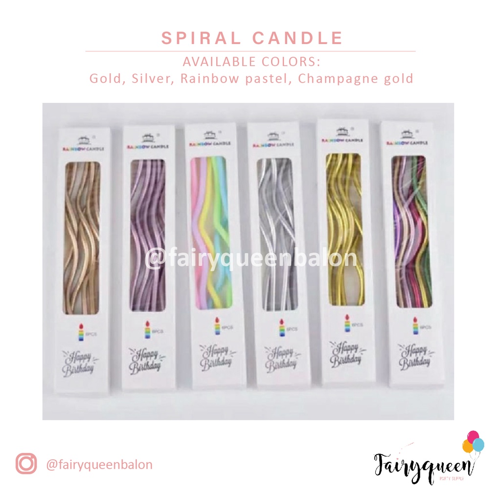 Jual Lilin Ulir Spiral Panjang / Spiral Candle Premium Ulang Tahun ...