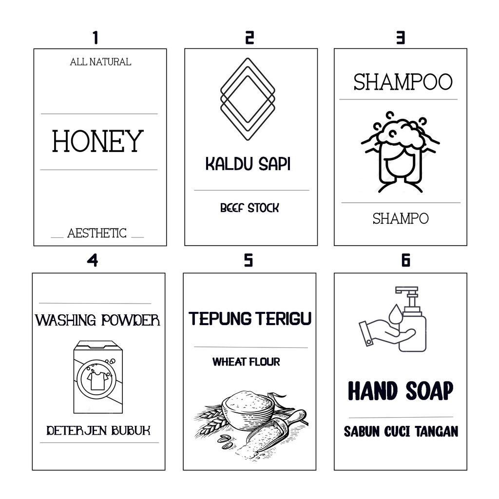 Jual STICKER LABEL BUMBU DAPUR AESTHETIC STICKER BUMBU PANTRY LAUNDRY ...