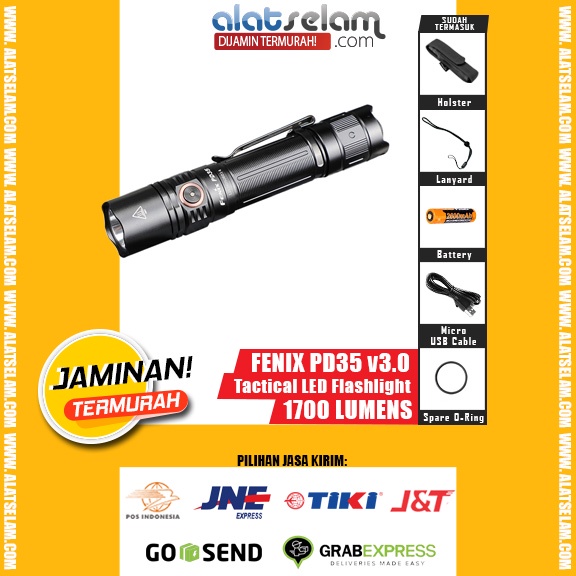 Jual Fenix PD35 V3.0 Tactical LED Flashlight – 1700 Lumens / Senter ...