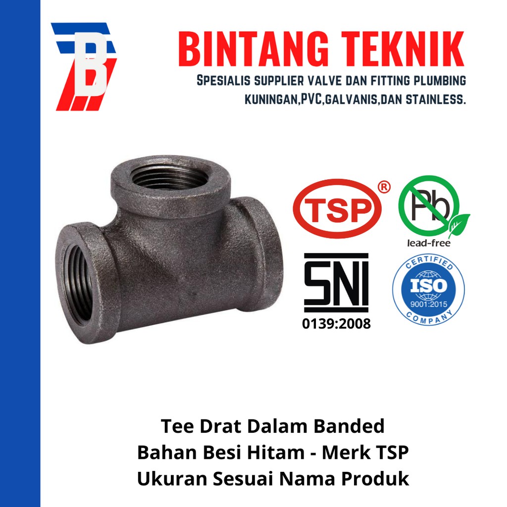 Jual Tee 1" inch Besi Hitam TSP Drat Dalam | Shopee Indonesia