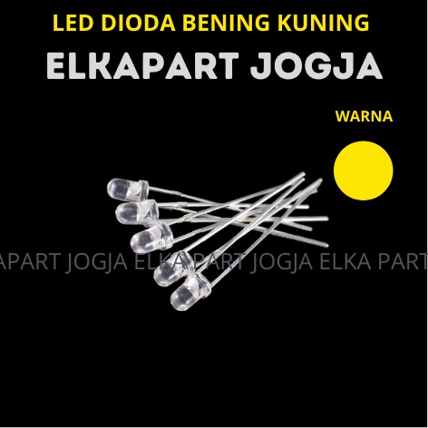 Jual LED DIODA Diode 3mm Kuning Bening Yellow Clear 3 mm | Shopee Indonesia