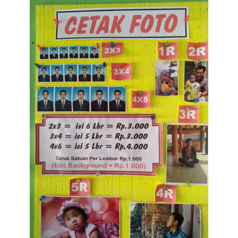 Jual Cetak photo mulai 2x3 ,3x4, 4x6 hingga 1R, 2R, 3R, 4R, 5R, 6R, 10R/8R, 10Rs, 12R dan A3 ...