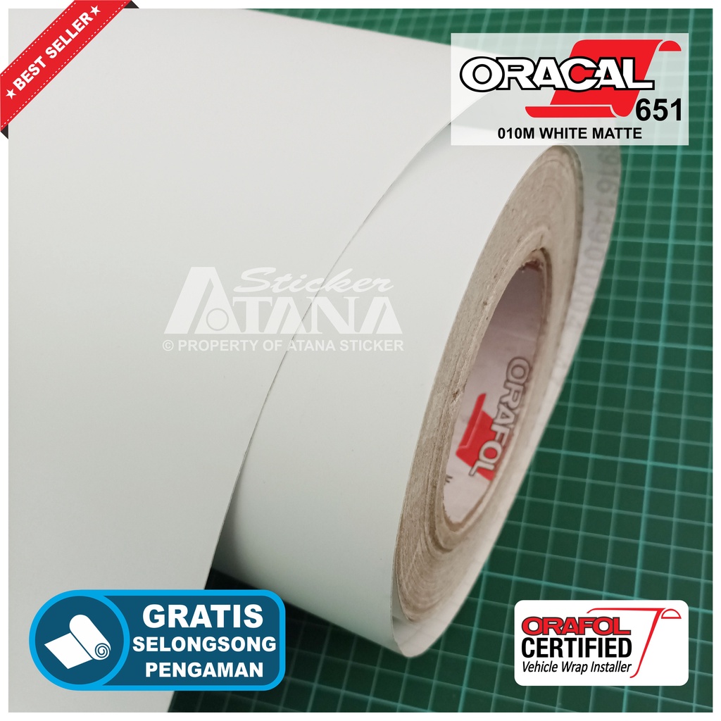 Jual Skotlet Putih Doff Oracal 651 Scotlet White Matte Stiker Matt Dop Meteran Sticker Decal ...
