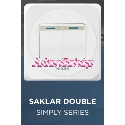 Jual saklar PHILIPS Simply 2 gang 1 Way saklar double seri ganda ...