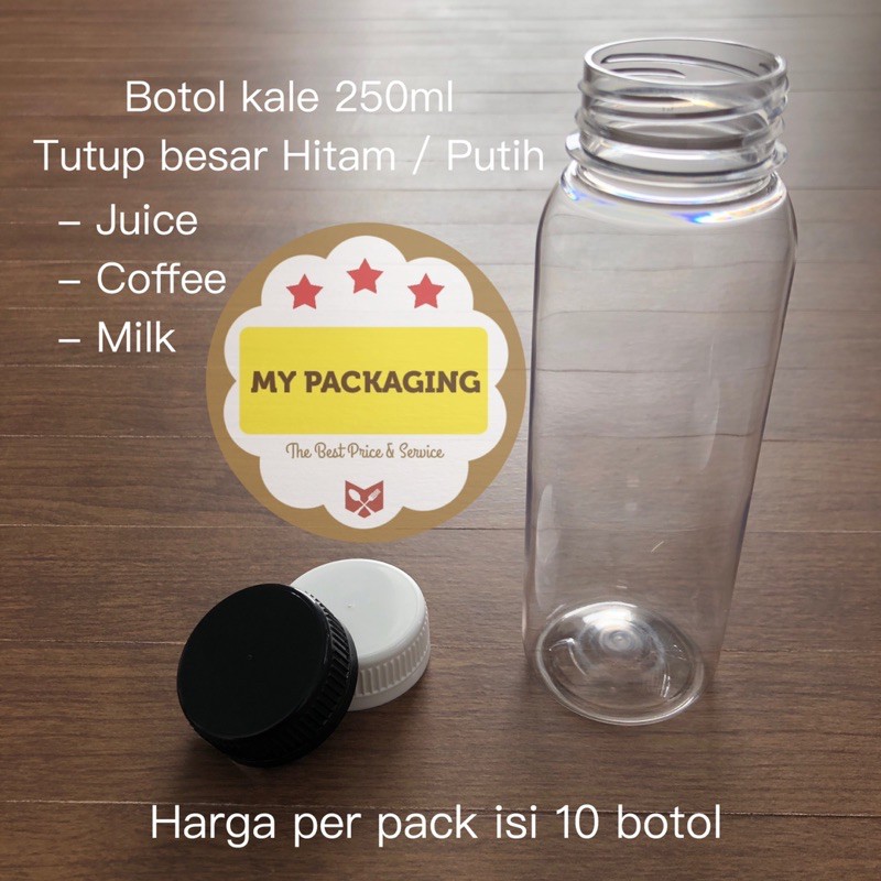 Jual Botol plastik kale 250ml TEBAL + Tutup (harga per pack isi 10 ...