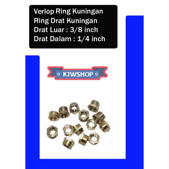 Jual VR Verlop Ring Kuningan 1/4 x 3/8 Verlup Ring 1/4" x 3/8" Bahan ...