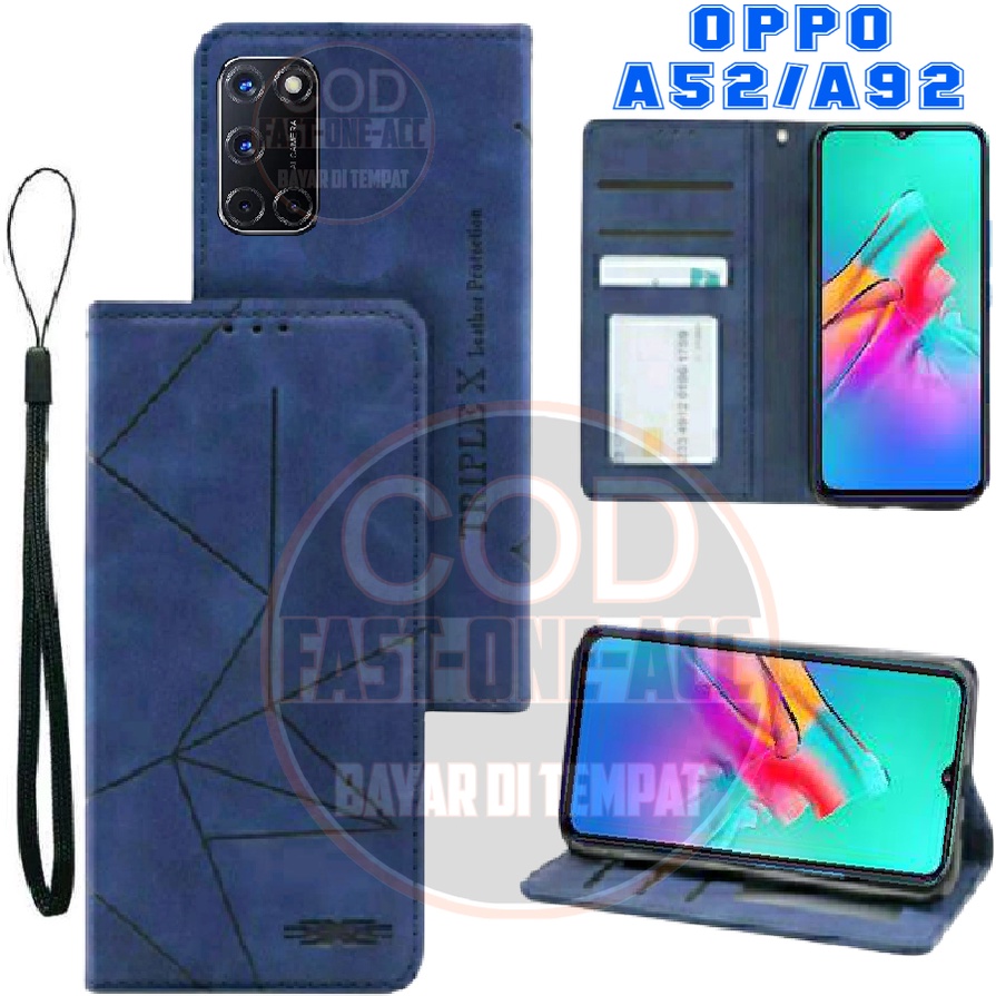 Jual CASE HP OPPO A52/A92 - CASING DOMPET MOTIF -FLIP COVER LEATHER ...