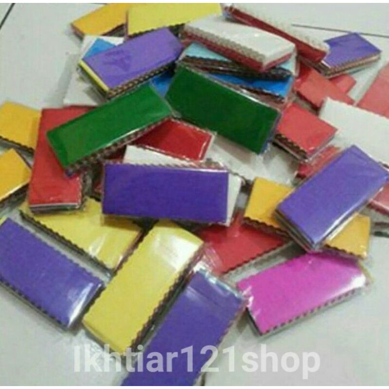 Jual 1 Pack Kertas Crep Potong/Kertas Krep/Kertas Craft Warna-warni isi ...