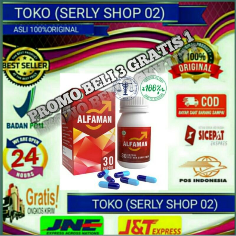 Jual Alfaman Kapsul Original Isi 30 Kapsul Untuk Stamina Pria Asli ...