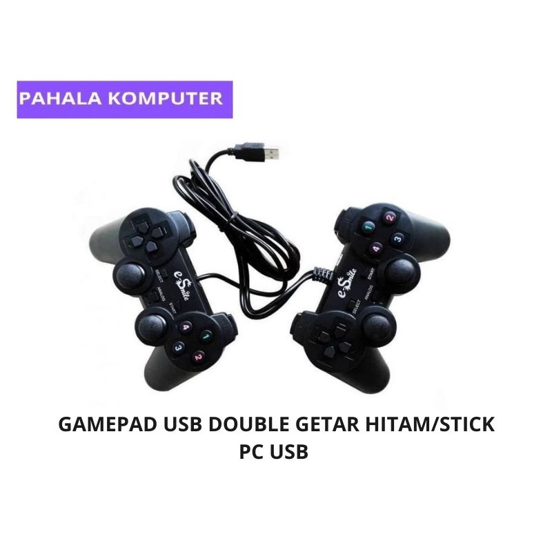 Jual GAMEPAD USB DOUBLE GETAR HITAM/STICK PC USB /JOYSTICK PC LAPTOP ...