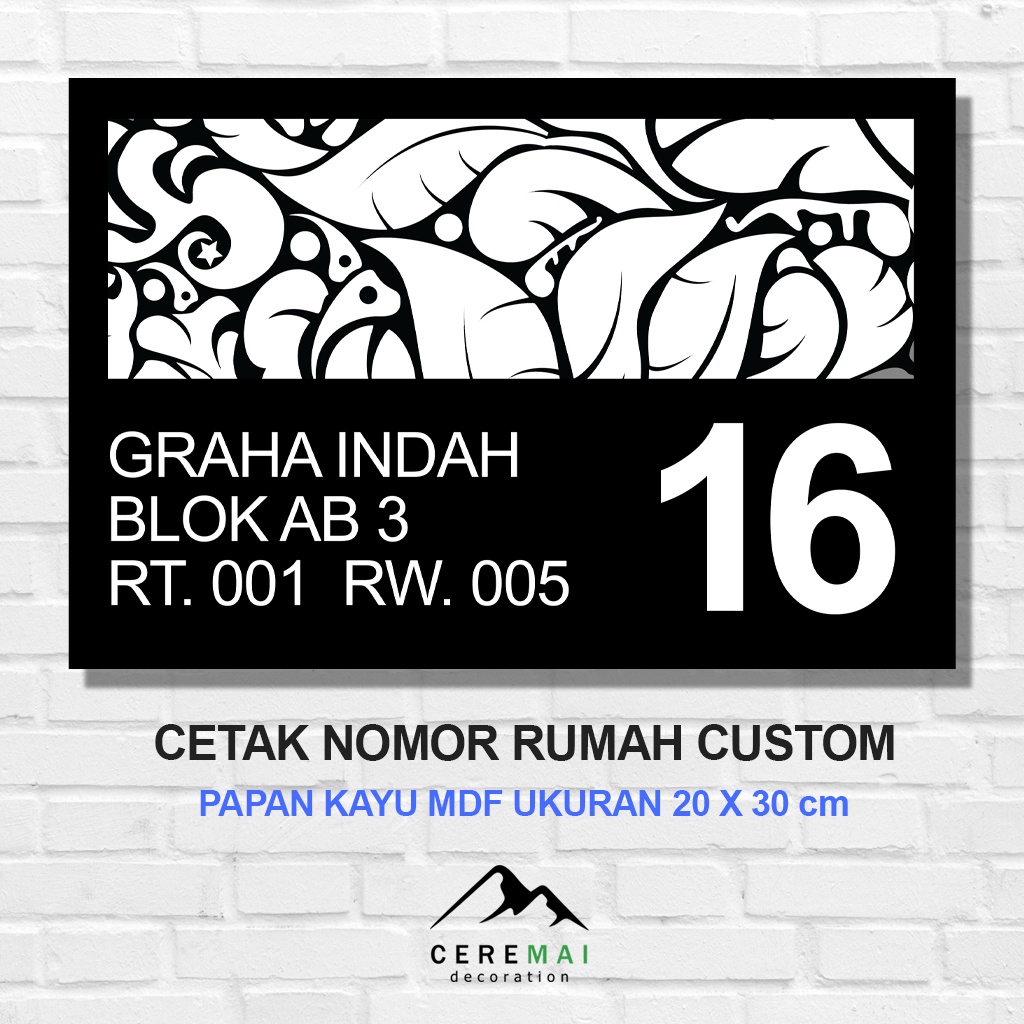 Jual CM DECOR - NOMOR ALAMAT RUMAH CUSTOM SENDIRI PAPAN DINDING KAYU ...
