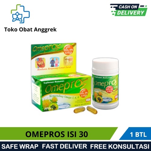 Jual OMEPROS CAPSUL ISI 30/SUPLEMEN UNTUK MENGURANGI LEMAK DARAH/OMEGA ...