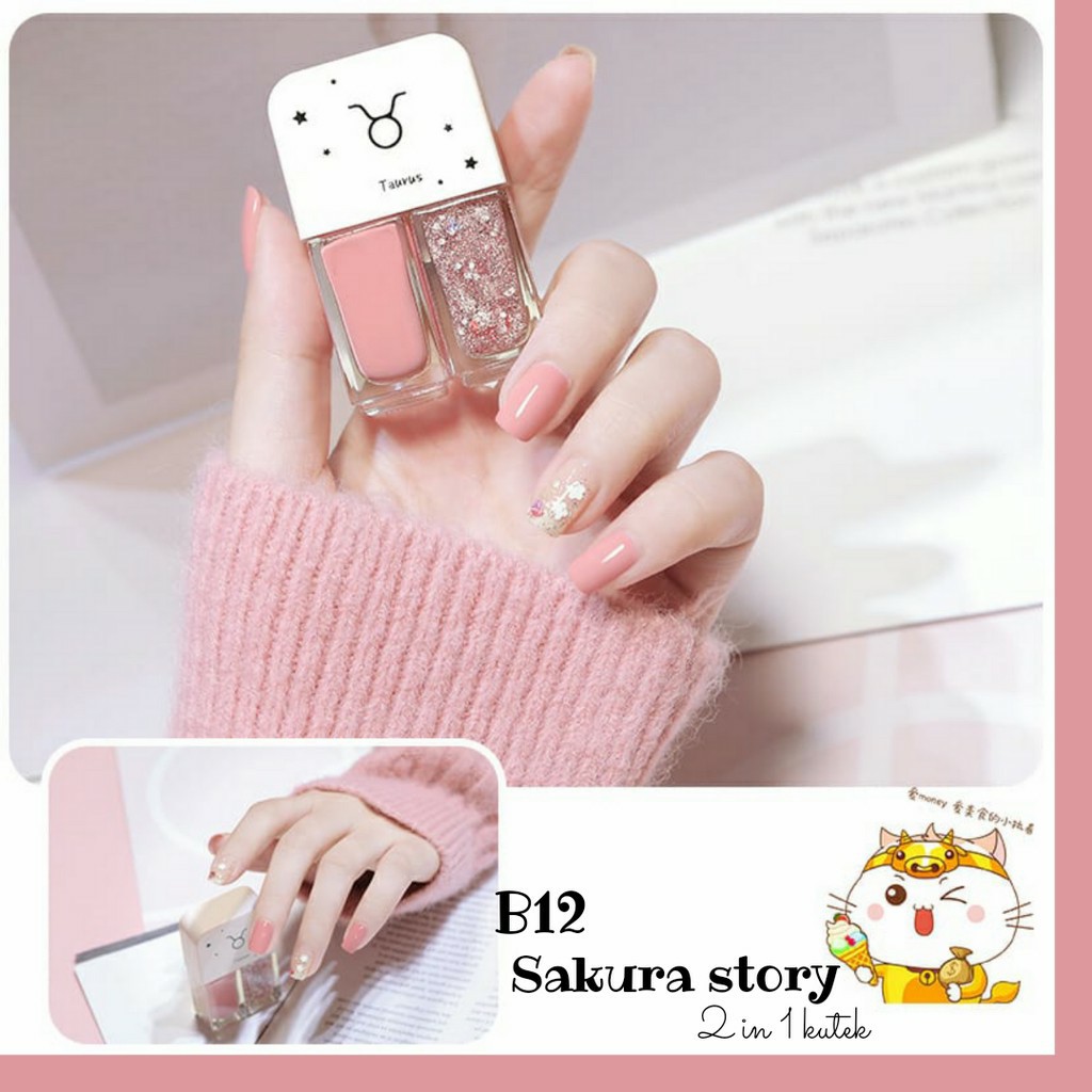 Jual 2IN1 KUTEK HALAL KUTEKS 2 TONE KUTEK KOREA kutek Kuku muslimah Gel ...