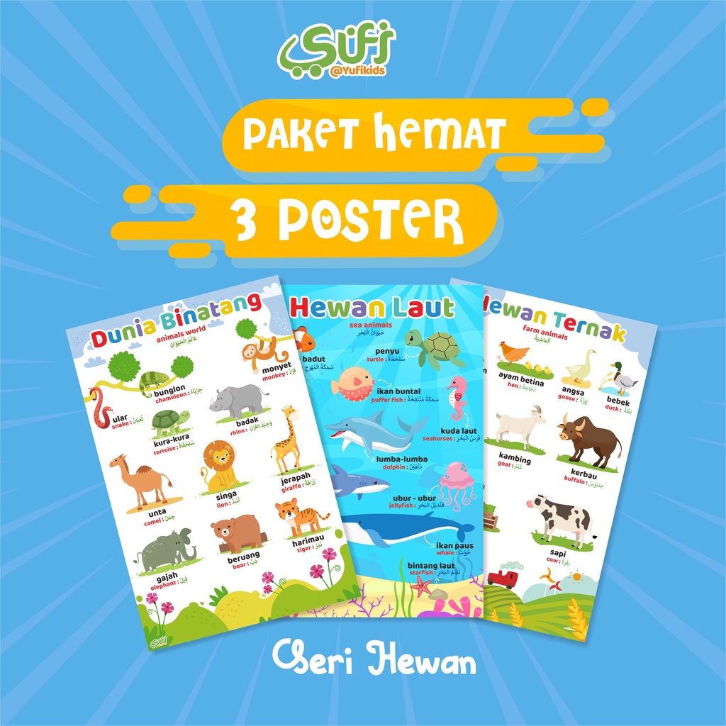 Jual PAKET HEMAT - Paket 5 Poster Edukasi Anak - Poster Belajar -Poster ...