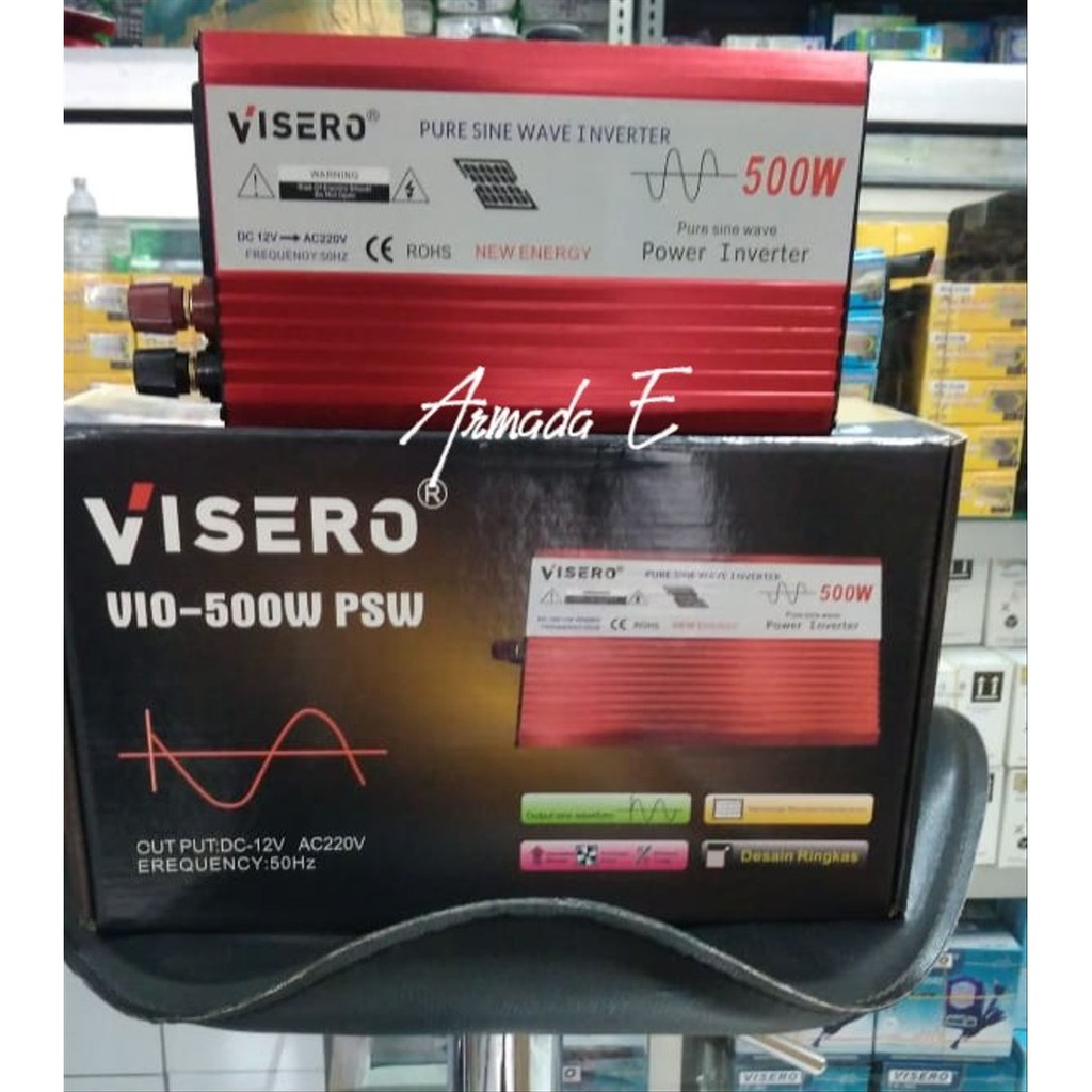 Jual Power Inverter 12V 500 Watt Sinus Murni Visero VIO 500W PSW Pure Sine Wave Murah Handal ...