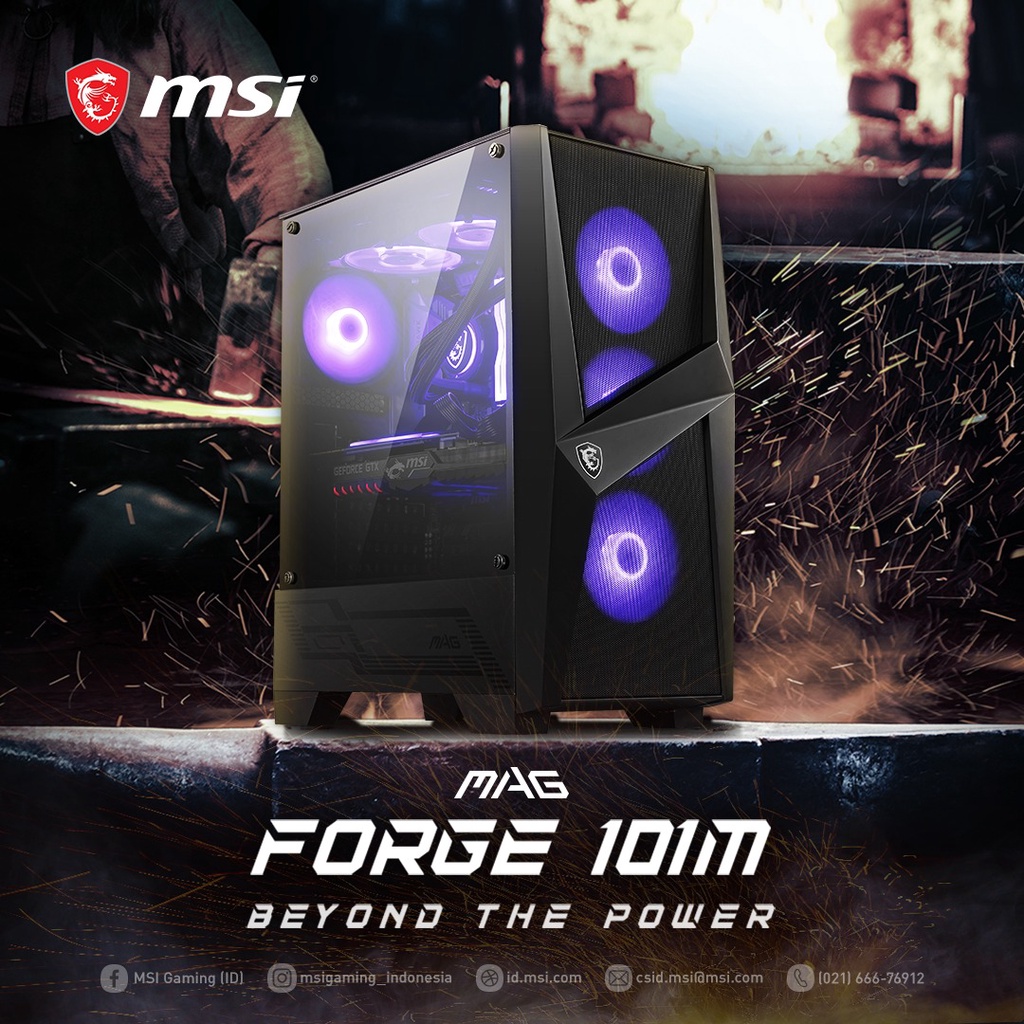 Jual Casing MSI MAG Forge 101M with 4 Fan - Casing Gaming MSI 101M ...