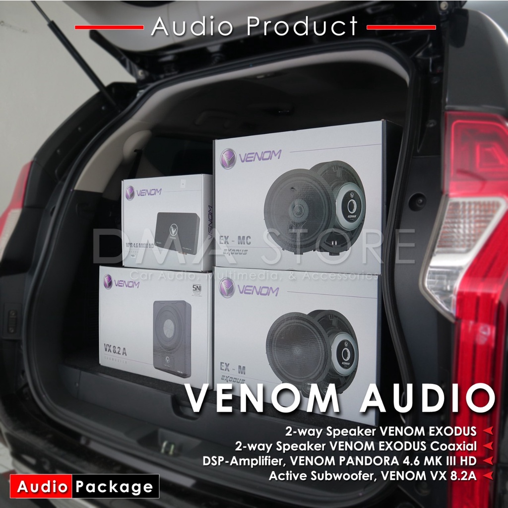 Jual Paket Audio Venom (Speaker 2 Way, Speaker Coaxial, DSP Amplifier, Subwoofer Active ...