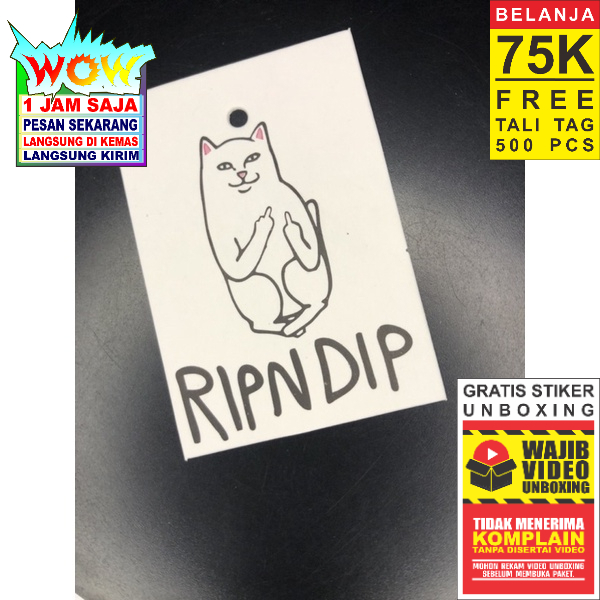 Jual RIPNDIP LABEL TAG HANGTAG NAME TAG PRICE TAG CO 1X DI KIRIM 600PCS ...