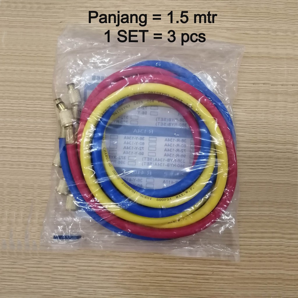 Jual CHARGING HOSE LONGTERM 60" R22 - 1,5MTR - 1 SET / SELANG MANIFOLD ...