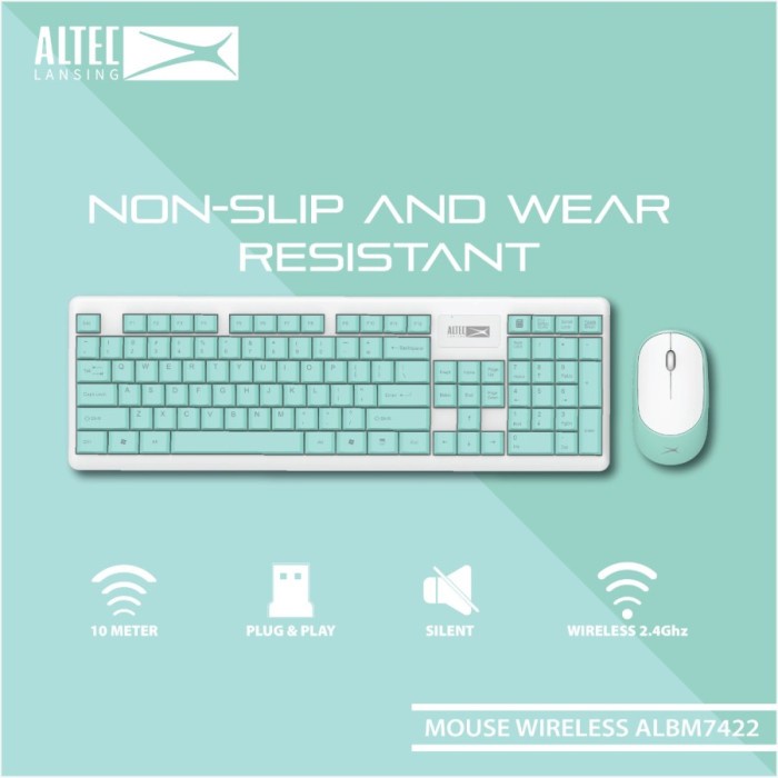 Jual Altec Lansing Paket Keyboard + Mouse Wireless ALBC6314 Silent ...