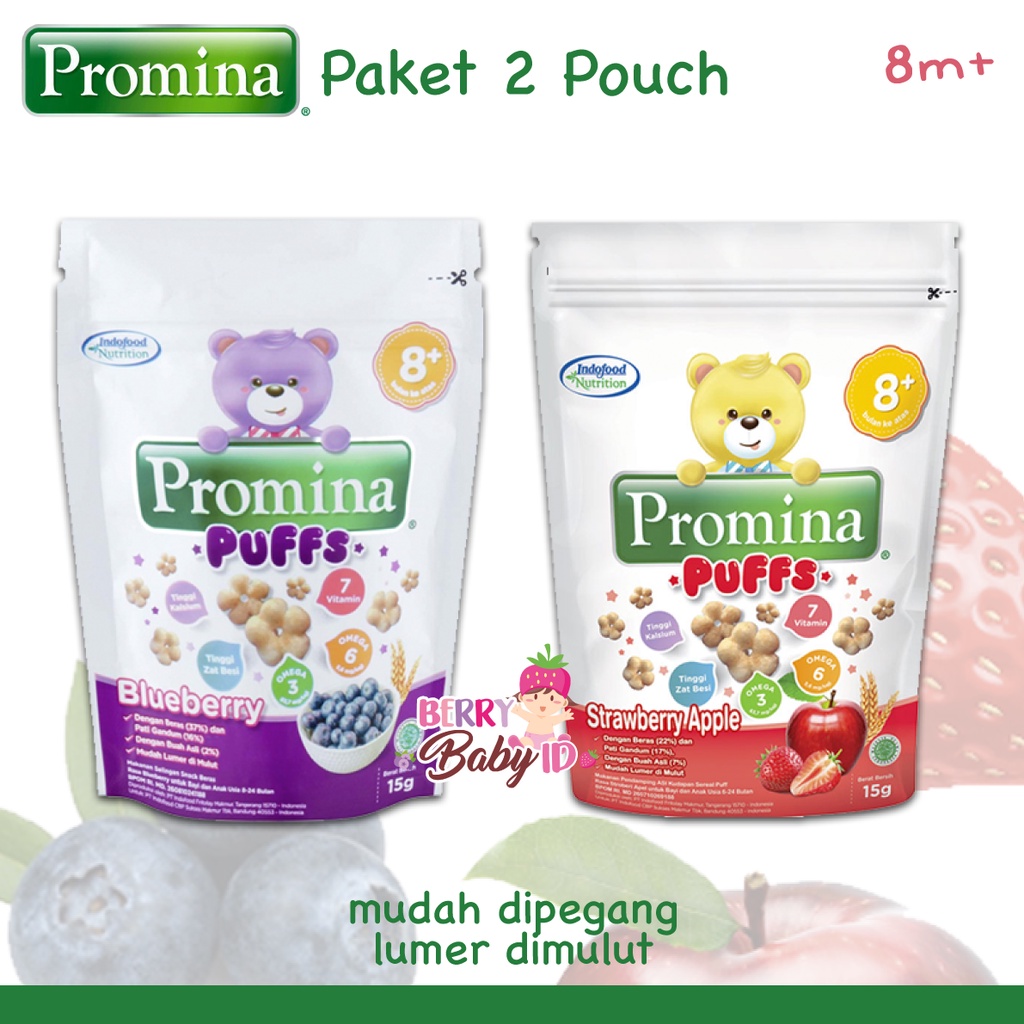 Jual Promina Paket 2 Pouch Snack Bayi Puffs 8m+ Berry Mart | Shopee ...