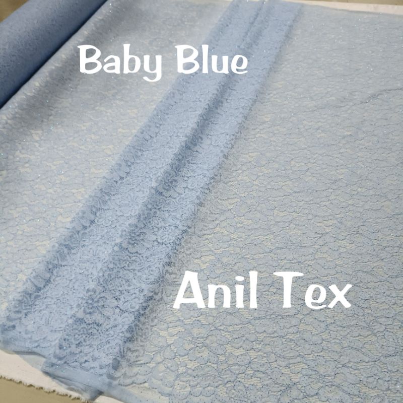 Jual Kain Brokat Lace Cornelly gliter Premium/Kain Brokat meteran ...