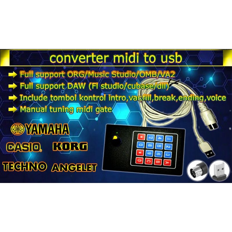 Jual Modul Midi Usb Converter Keyboard - Tanpa Bongkar Mesin | Shopee ...