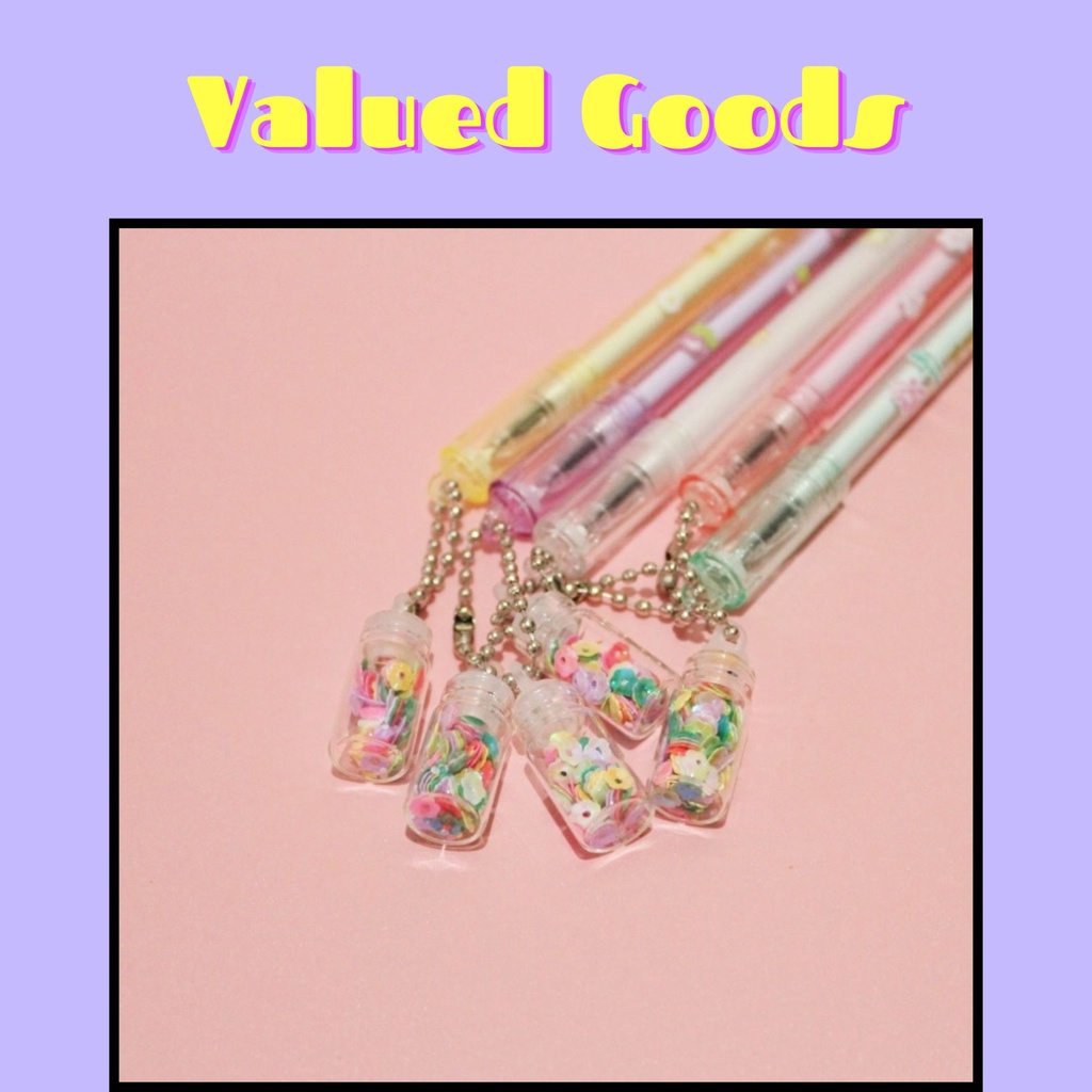Jual Pulpen Pen Tulis Gantungan Botol Glitter - BIRU UNGU KUNING PINK ...