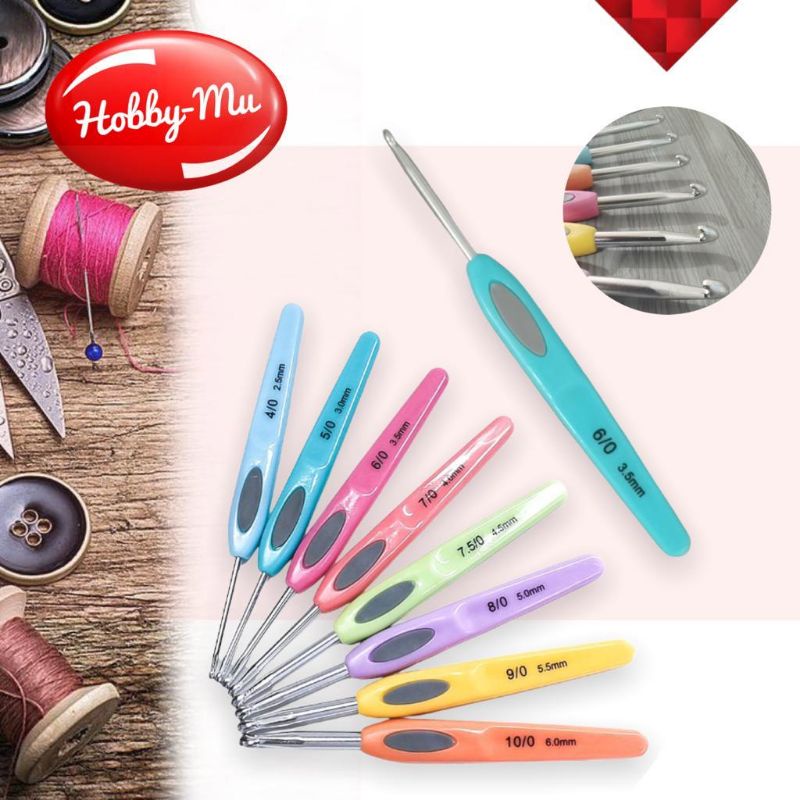 Jual Alat rajut Jahitan sweater Kait rajutan aluminium dengan pegangan ...