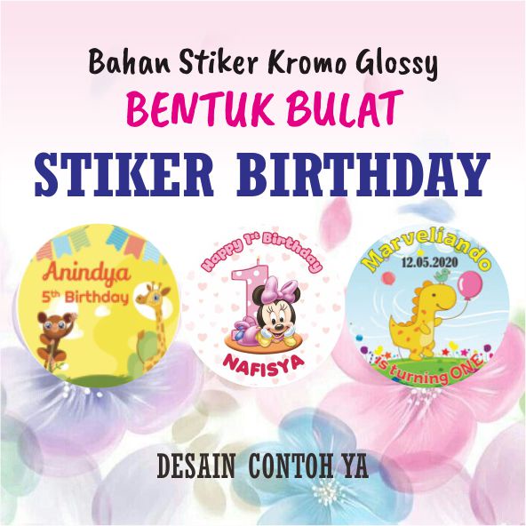 Jual STIKER BULAT BIRTHDAY -- CUSTOM DESAIN | Shopee Indonesia