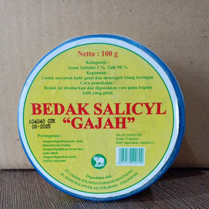 Jual Bedak Salicyl Gajah Menthol/Non Menthol 100 gram Botol / Pot ...