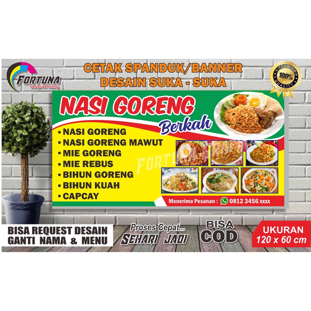 Jual Spanduk Nasi Goreng/Desain Suka-Suka 120x60 | Shopee Indonesia