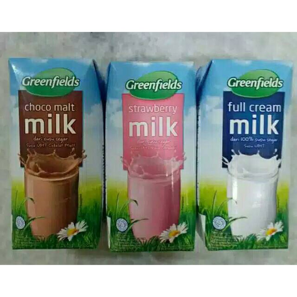 Jual SUSU UHT GREENFIELDS 200 ML VARIAN RASA | Shopee Indonesia