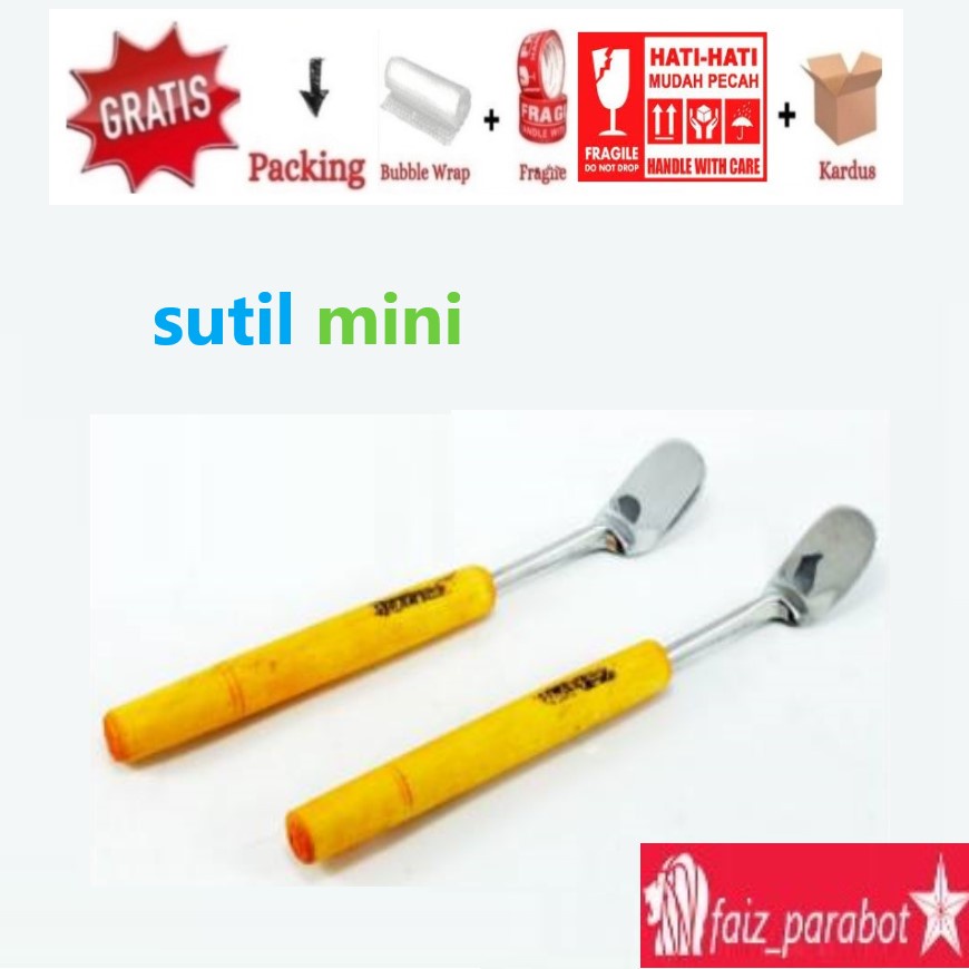 Jual Spatula Mini Makanan Kue Gagang Kayu Kecil ( SUTIL ) Sodet Susuk ...