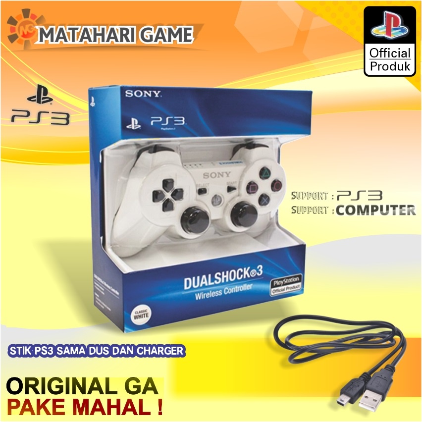 Jual [ +DUS SONY ] Stik Stick PS3 OP Putih Wireless Getar | Shopee ...