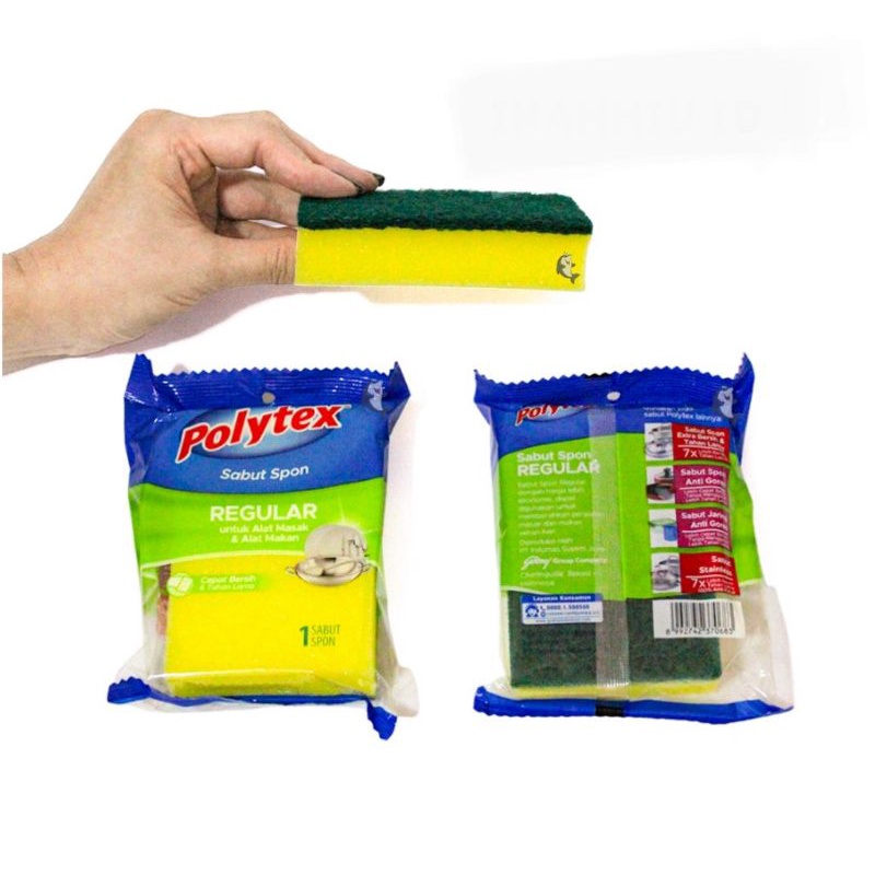 Jual Polytex sabut spon regular - Spon cuci piring serbaguna | Shopee Indonesia