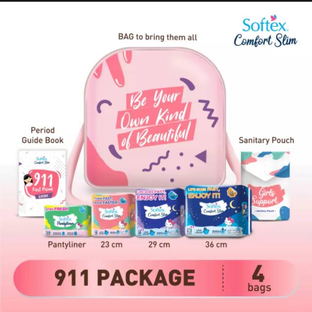 Jual SOFTEX Hello kitty 911 first periode kit | Shopee Indonesia