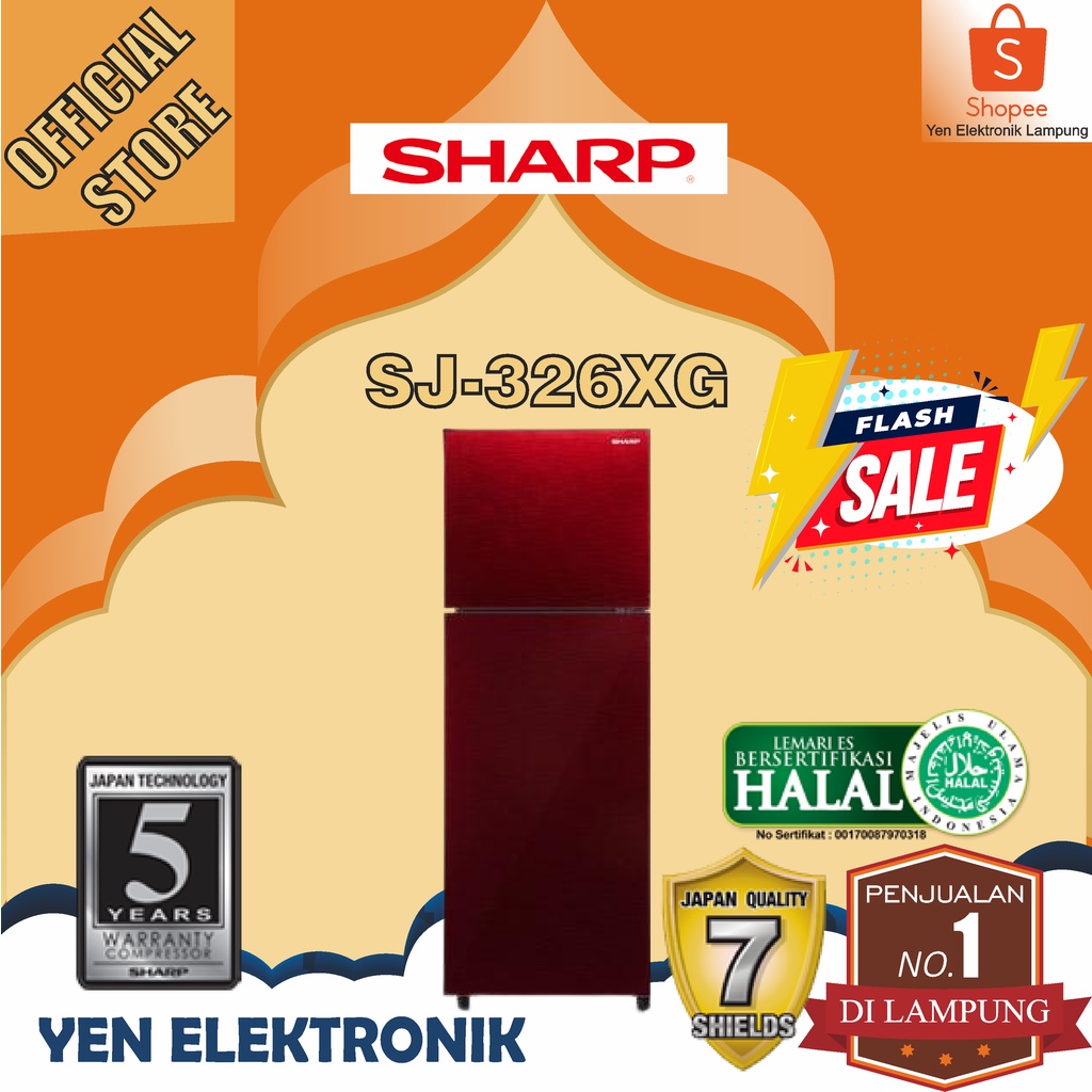 Jual Kulkas SHARP SJ 326 XG Lemari Es 2 Pintu Garansi Resmi SHARP 5 Tahun | Shopee Indonesia