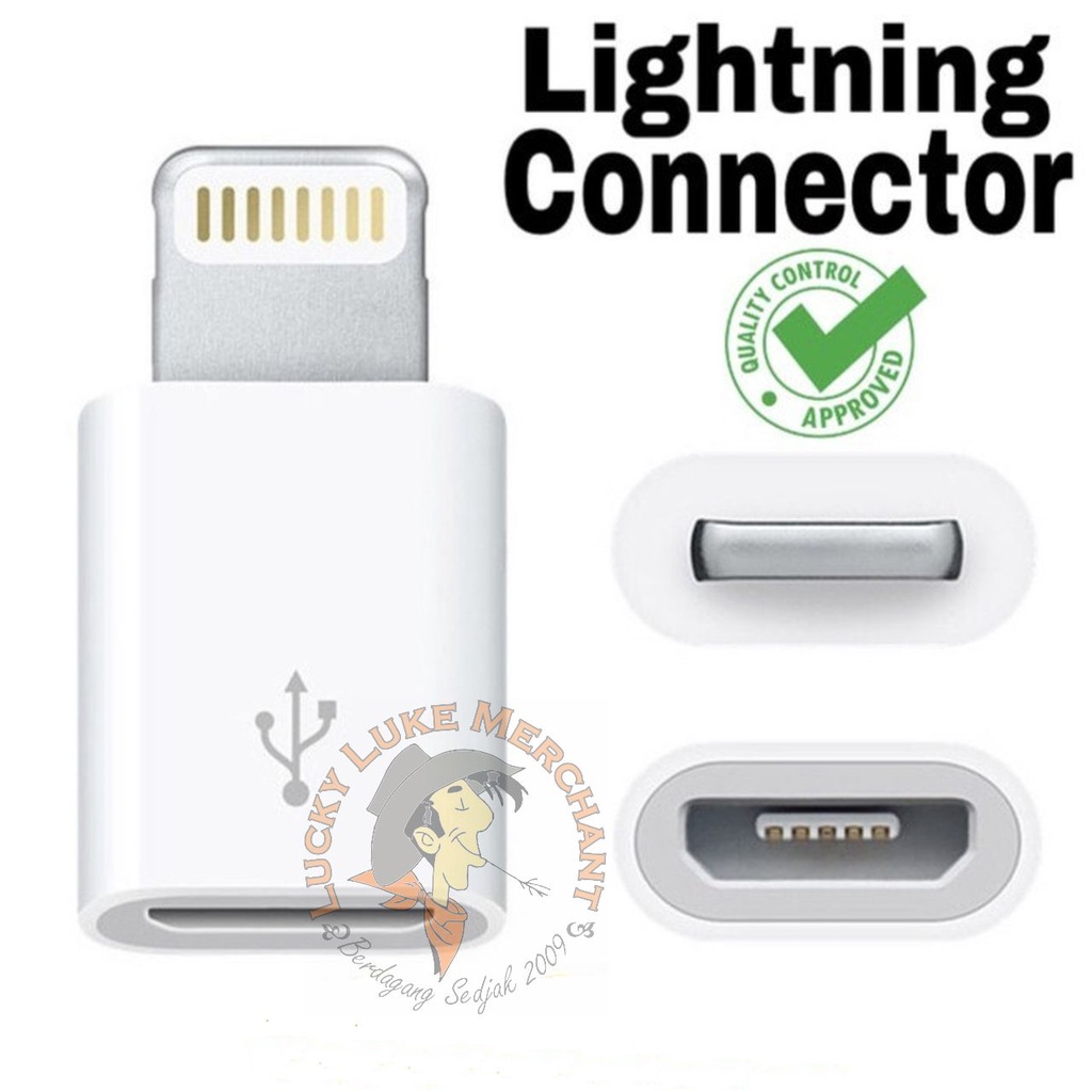 Jual Micro USB to Lightning Microusb Female to Male Adapter Converter ...