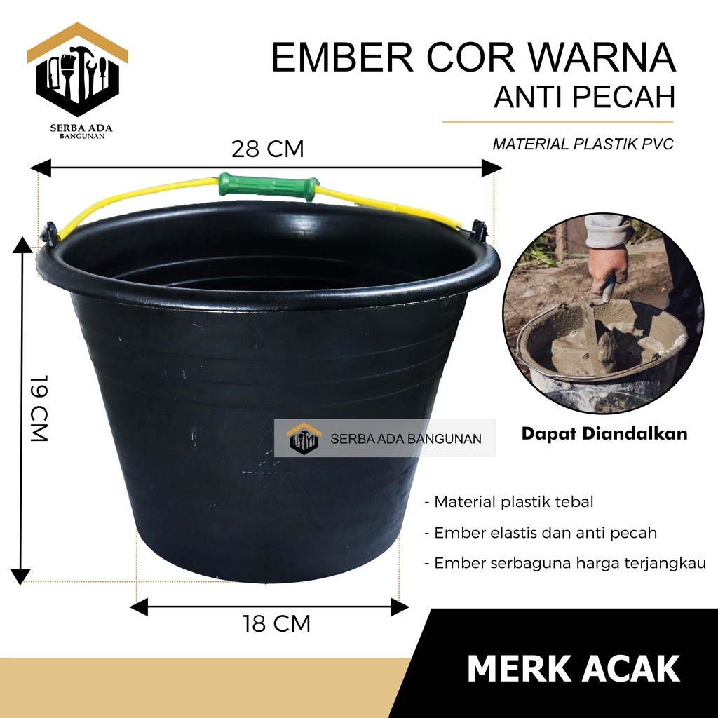 Jual EMBER / TIMBA COR HITAM KAPASITAS BESAR (HARGA SATUAN) TERMURAH ...
