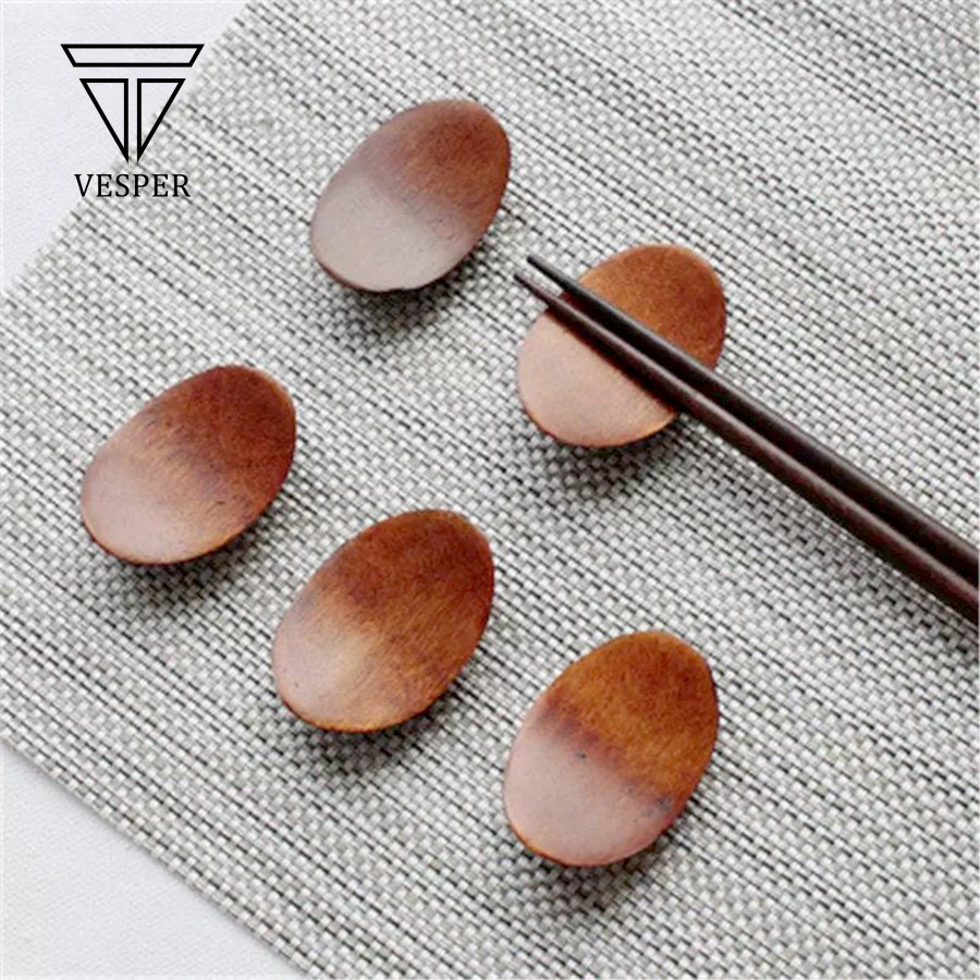 Jual nanmu wooden chopstick holder / alas dudukan sumpit kayu stainless ...