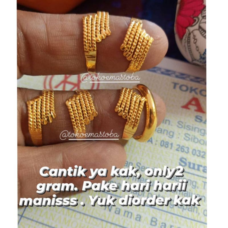 Jual acc cincin kipas mas LM 24karat 99.9% 2gram | Shopee Indonesia