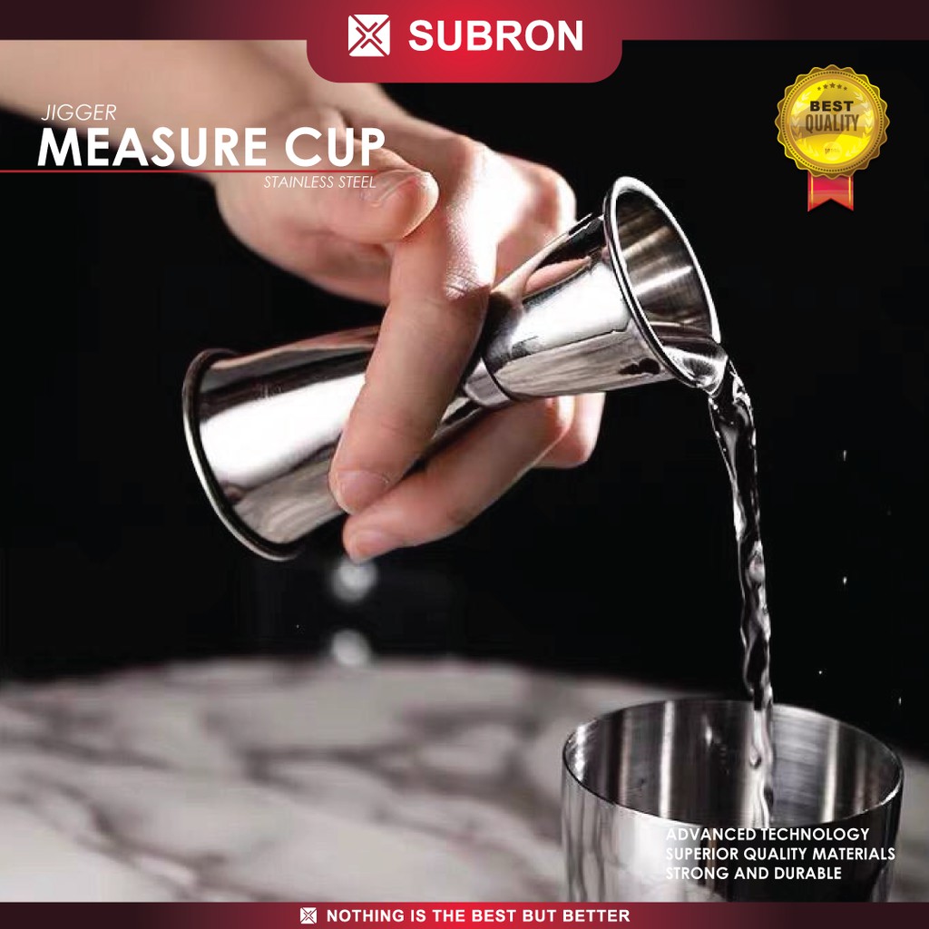 Jual SUBRON Jigger Measure Cup Gelas Ukur Stainless Steel Takar 15/30ml ...