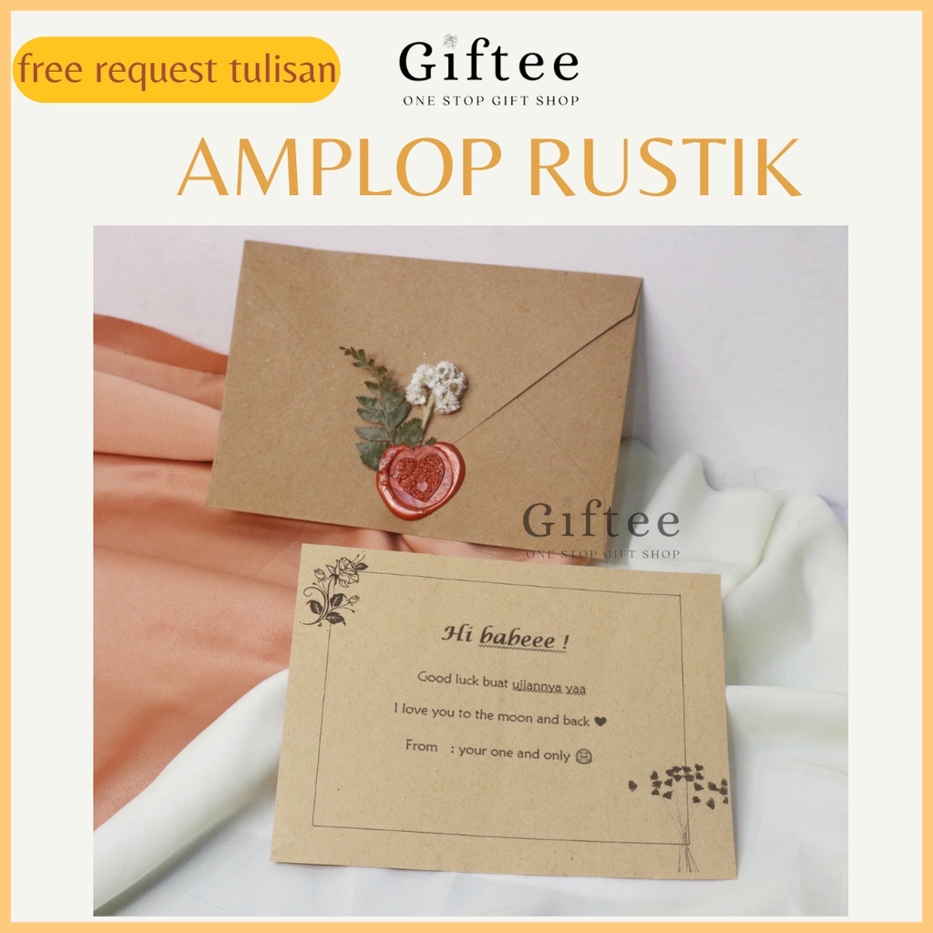 Jual AMPLOP RUSTIC GIFT CARD RUSTIK BISA REQUEST TULISAN SURAT SEGEL ...