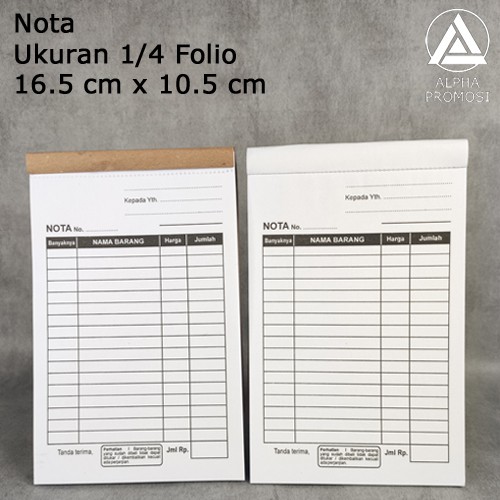 Jual Buku Nota Kecil 1 Ply NCR Polos Nota Olshop Nota Kontan Murah 50 ...