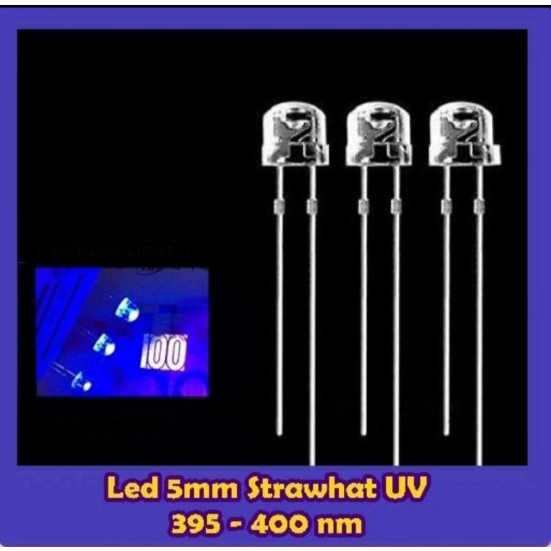 Jual Led Strawhat 5mm UV Ultraviolet | Shopee Indonesia