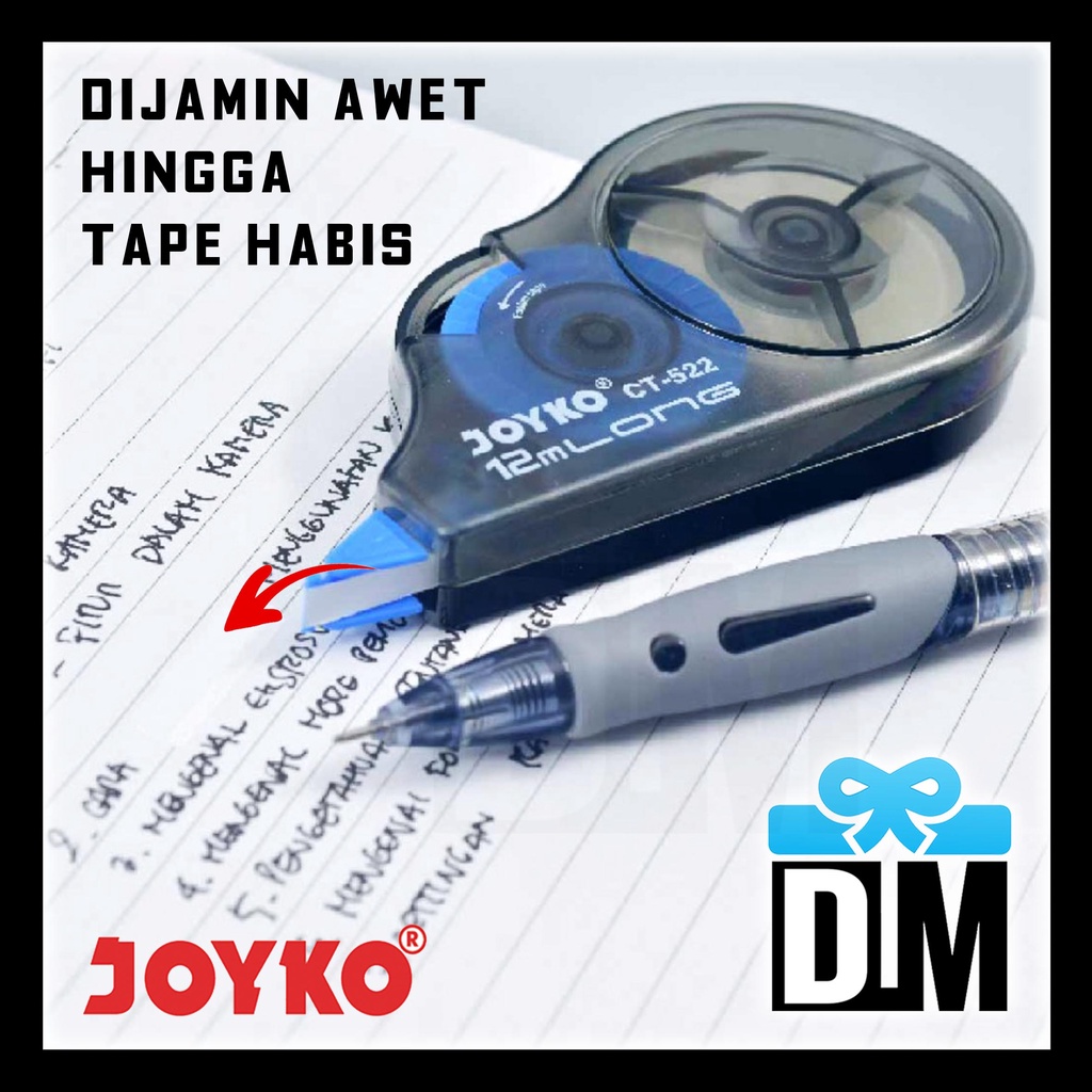 Jual Tip X Pita Tape Panjang 12 M Correction Tape Joyko CT522 Solatip ...
